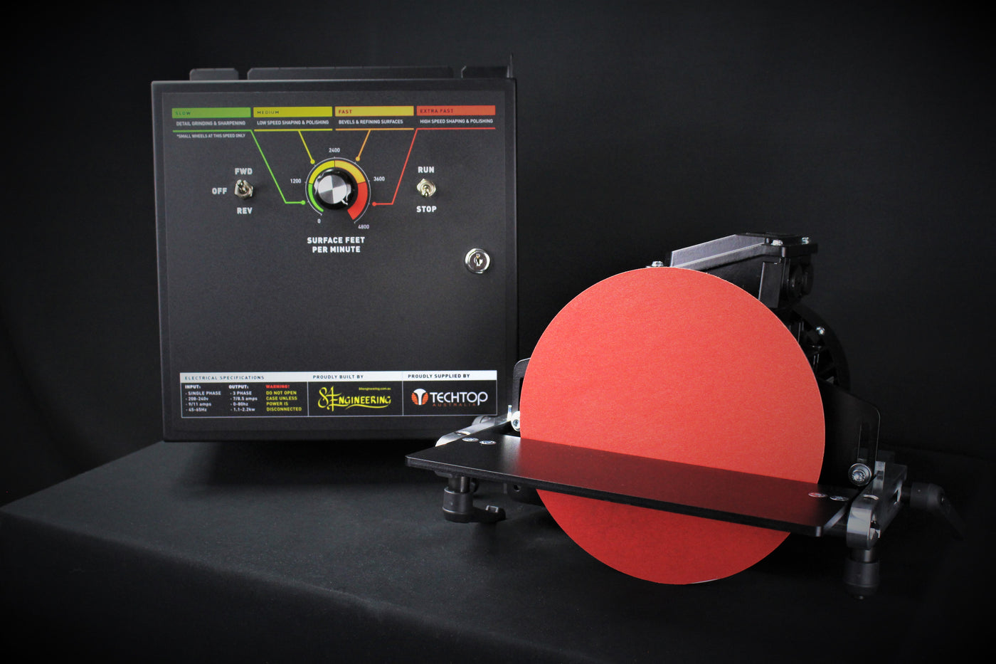 Variable Speed 1hp Disc Grinder with Adjustable Rest Australian Made